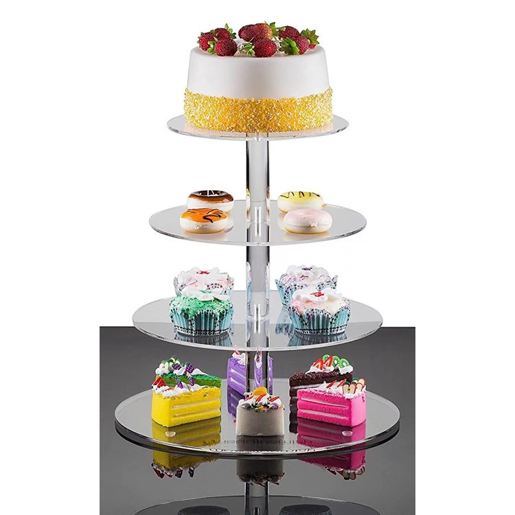 Transparent Round Tower Shaped Acrylic Cake Rack Multi-layer Display ...