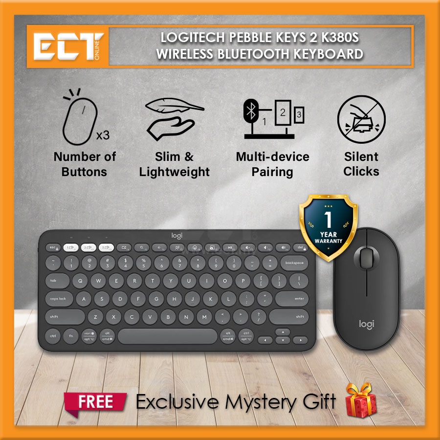 Logitech Pebble Mouse 2 M350s + Pebble Keys 2 K380s Combo 10m Bolt ...