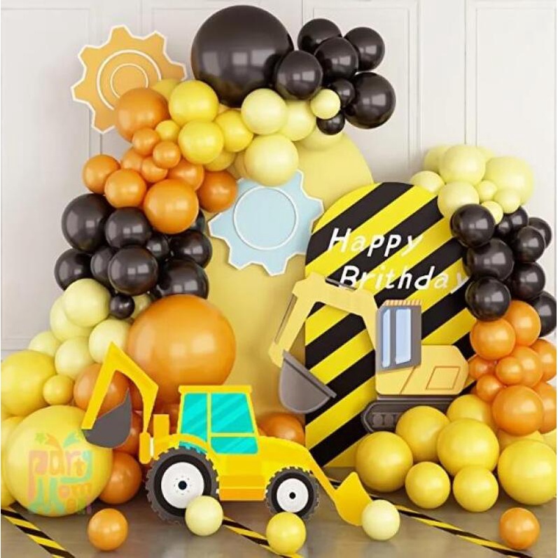 Excavator KT Board Engineering Vehicle Theme Party Backdrop Boys ...