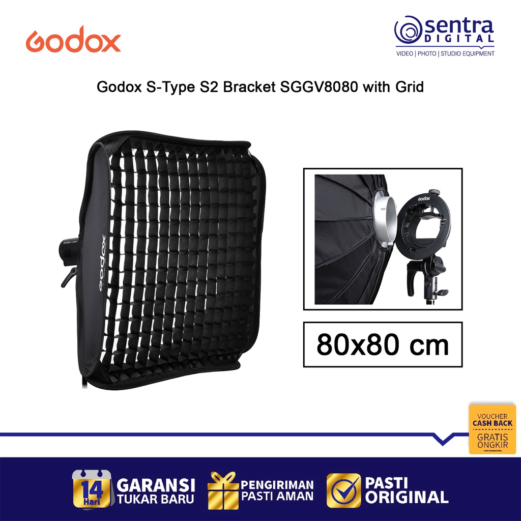 Godox SGGV8080 S2 Type Bracket Softbox 80x80 cm with Grid | Shopee Malaysia