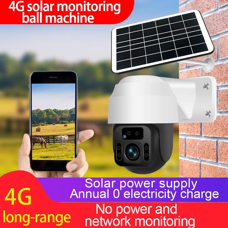 Solar cell WiFi Solar CCTV camera 4G SIM Card FHD5MP IP65 FULL Color Solar Wireless PTZ Camera ...