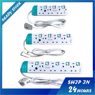 2 / 3 / 4 / 5 Gang SIRIM 5M Heavy Light Duty Extension Trailing Socket Universal Socket Multi ...