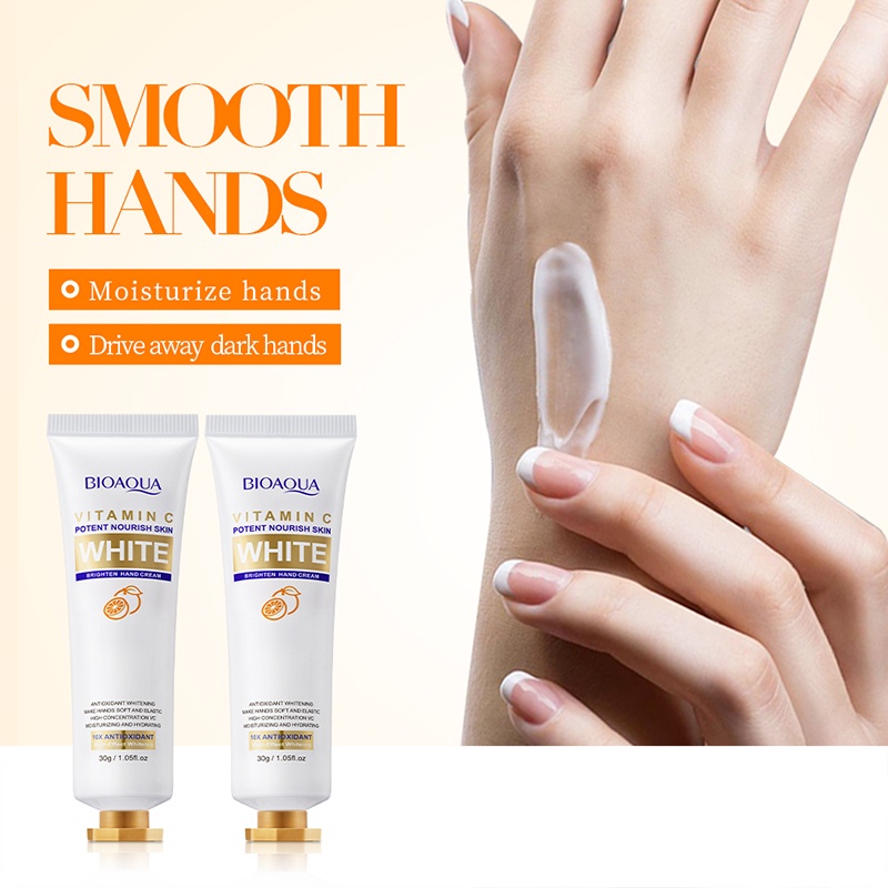 BIOAQUA Vitamin C White Brighten Hand Cream Moisturizing Anti-Chapped Hand Cream 30g | Shopee ...