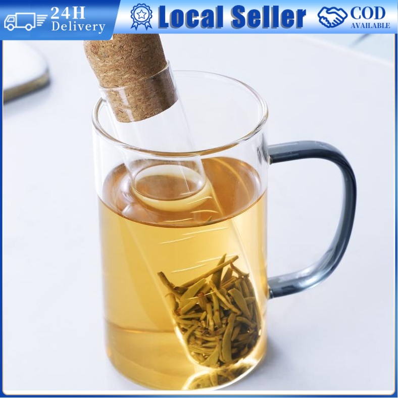 Creative Pipe Glass Design Tea Strainer Herbs Infuser Infusion Pipe ...