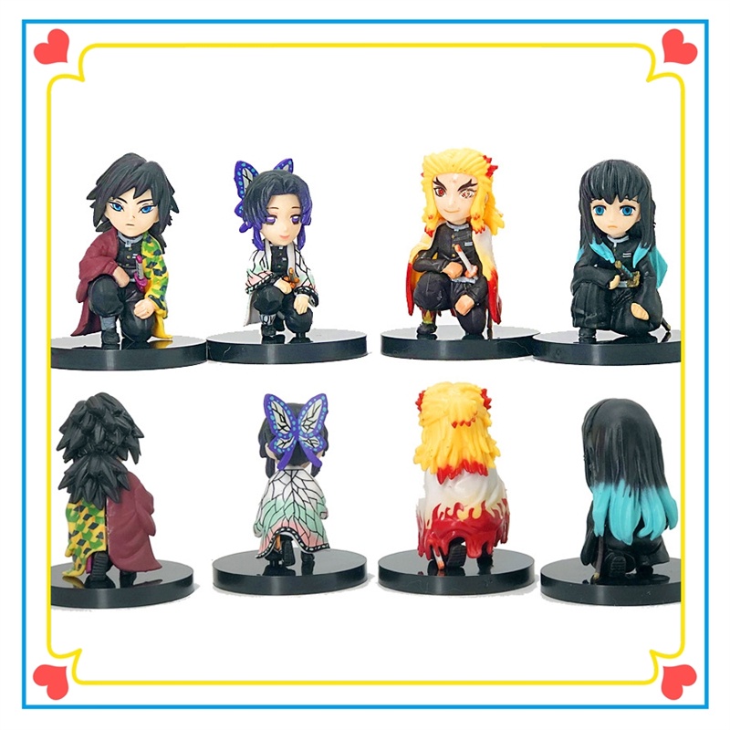 4pcs/set Kawaii Mini Demon Slayer Figure Tanjirou Nezuko Inosuke Zenizu ...