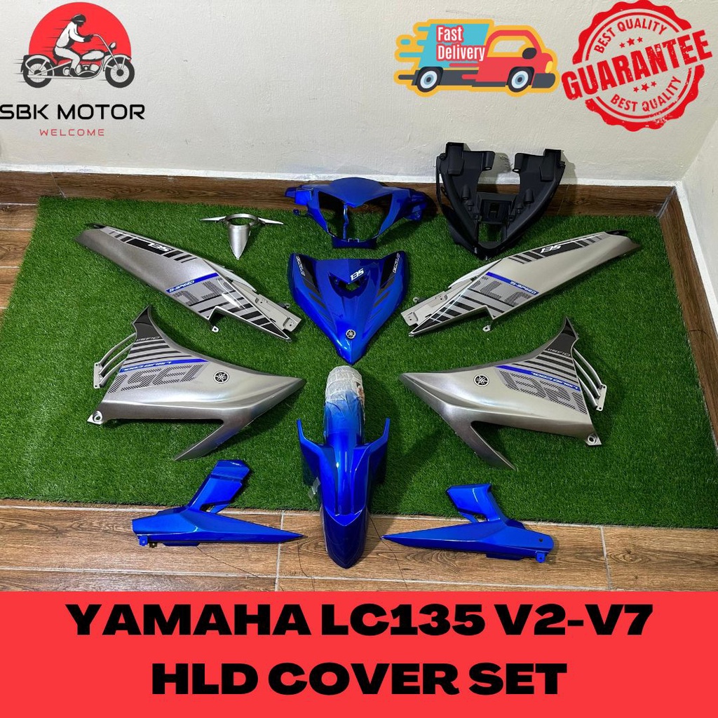 YAMAHA LC135 V2/V4/V7 BIRU SILVER BATMAN-225 VPBMC5+S3 COVER SET ...