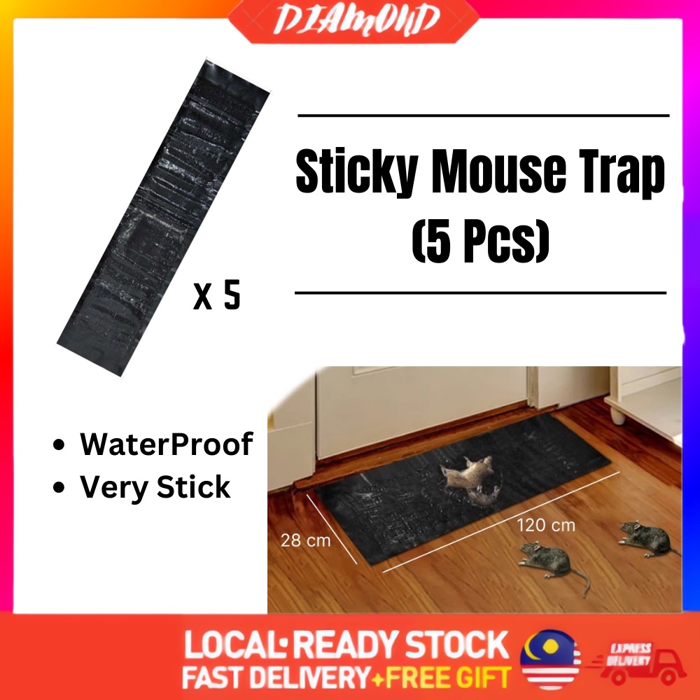 [1Set 5Pcs] Rat Stickers Trap Gam Tikus Super Strong Strap Tikus Mouse ...