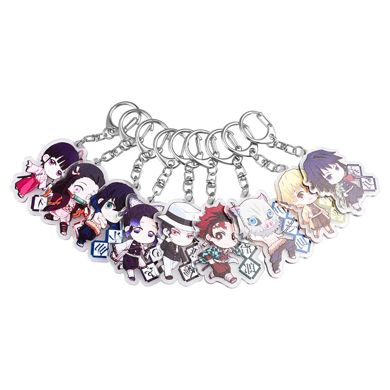Anime Demon Slayer Kimetsu no Yaiba keychain Kamado Tanjirou Hashibira ...