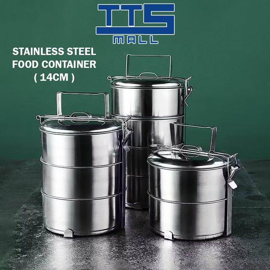 2/3/4/5 Tier Stainless Steel Food Carrier Tiffin Carrier 14cm Tingkat ...