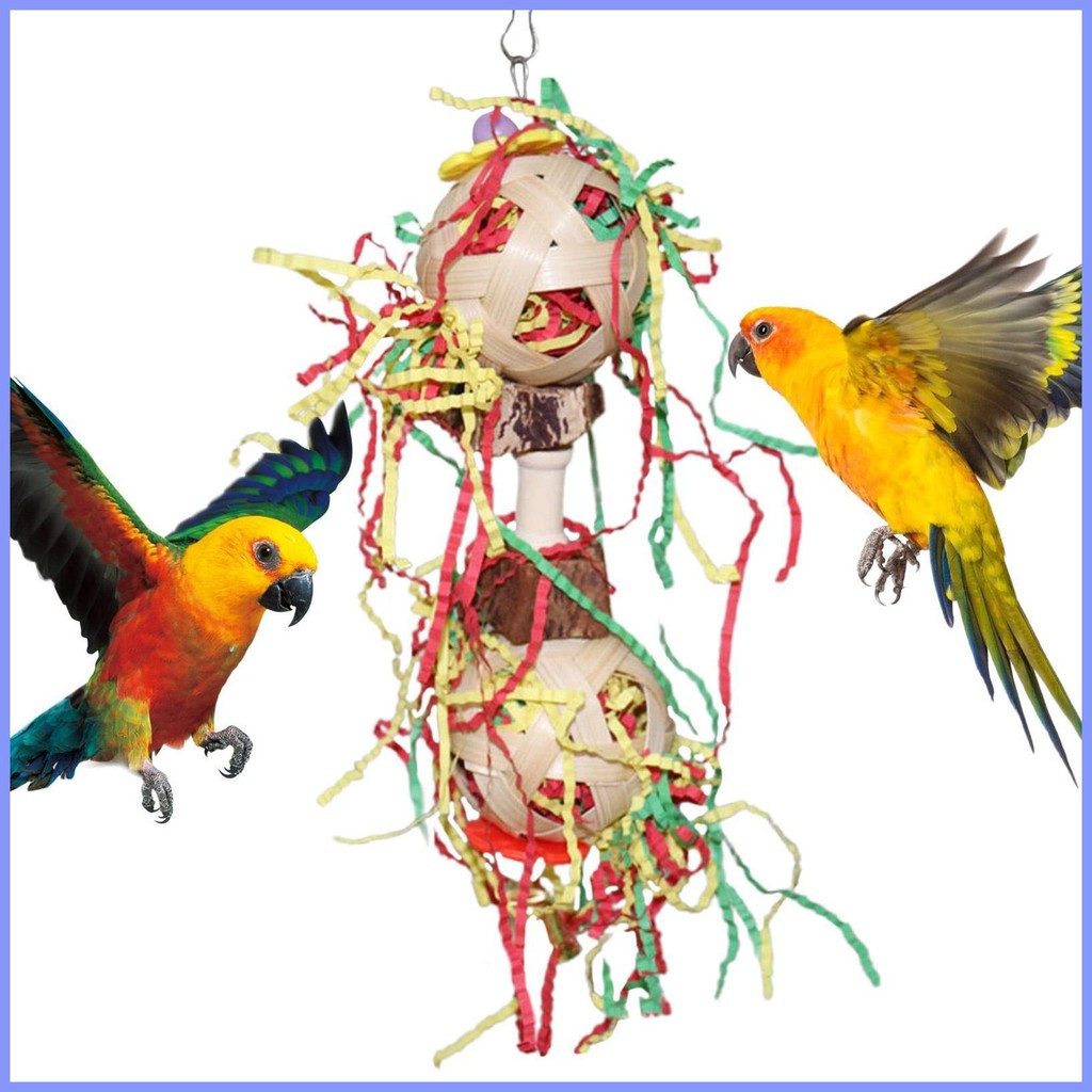 Bird Foraging Toy Parrot Cage Gnawing Pendant Toy Multi-Purpose ...