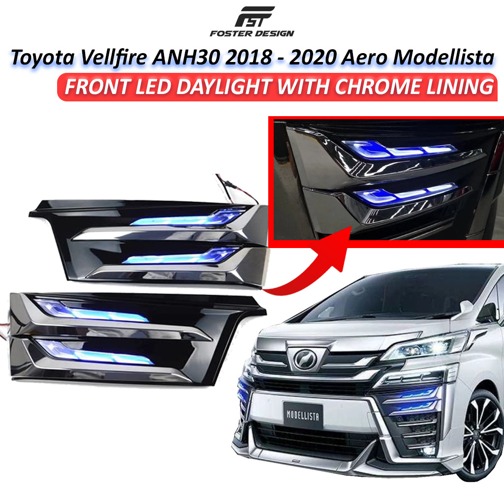 Toyota Vellfire 30 2018-2020 Aero Modellista Front Daylight LED With ...