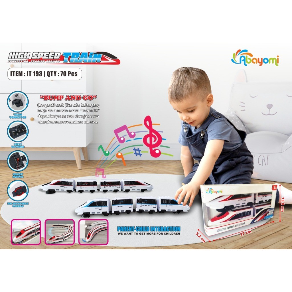 Toy Train Whoosh Fast Train MRT Bump And Go Train with Music And Lights ...