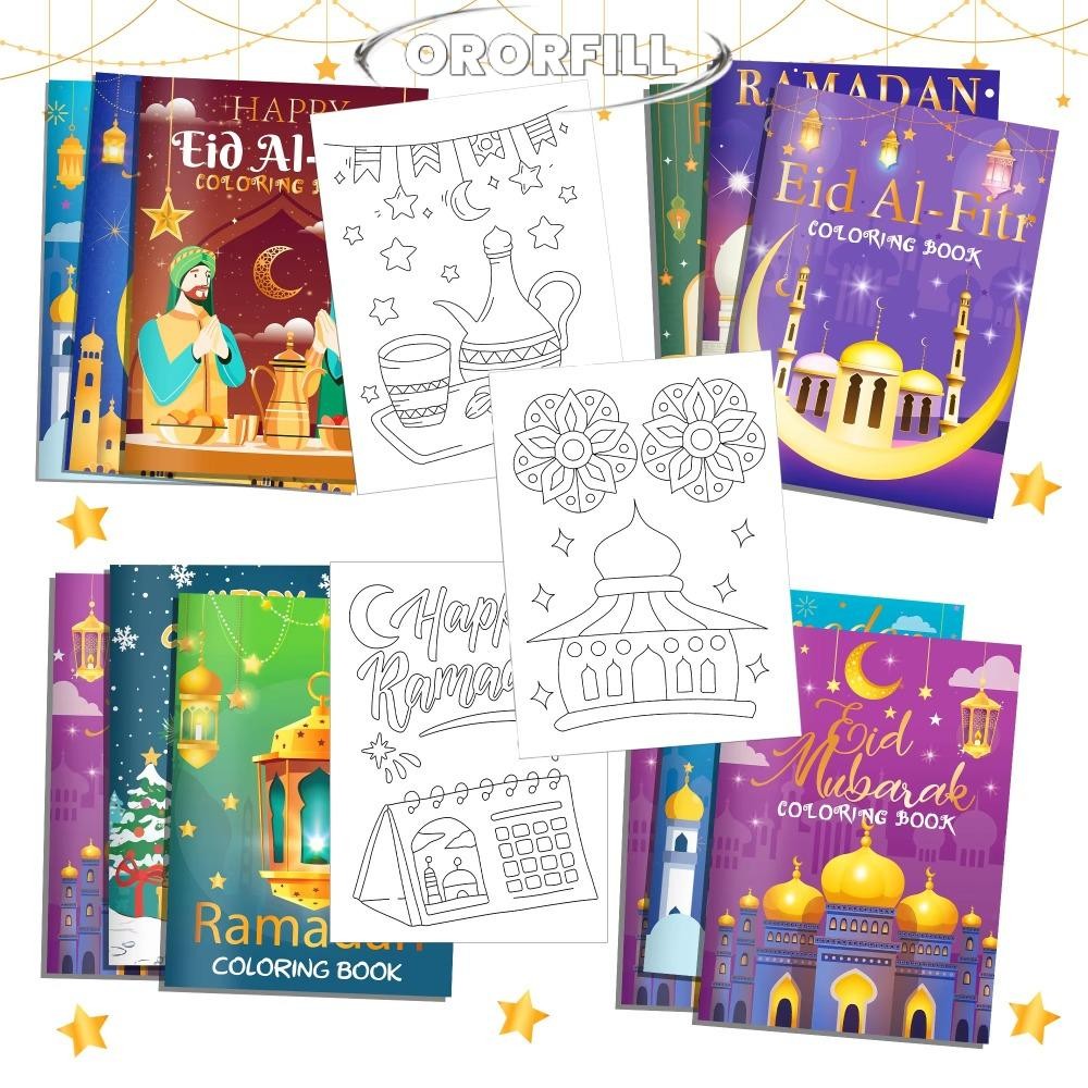 ORORFILL Ramadan Coloring Book, 16Pcs Paper Graffiti Painting Book ...