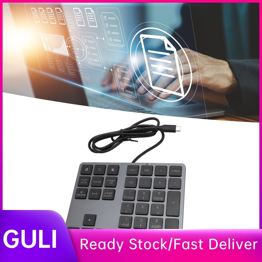 Guli Serounder USB C Numeric Keypad HUB 5Gbps Wired Number Keyboard Pad ...