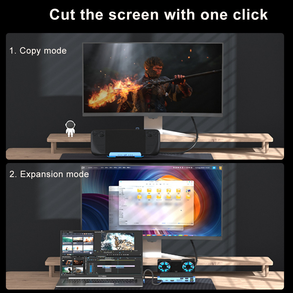 [Stone1.my] Docking Station Dual Cooling Fan 4K@60Hz for Steam Deck OLED & ROG X & Legion Go ...