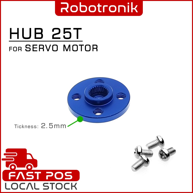 Servo Motor Hub (25T Shaft) Lightweight Aluminum (Silver / Red / Blue ...