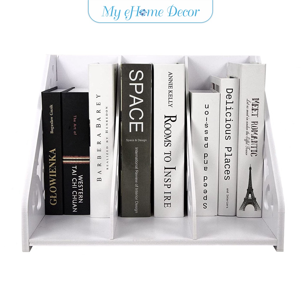 Flower carved tabletop bookshelf desktop storage rack minimalist book ...