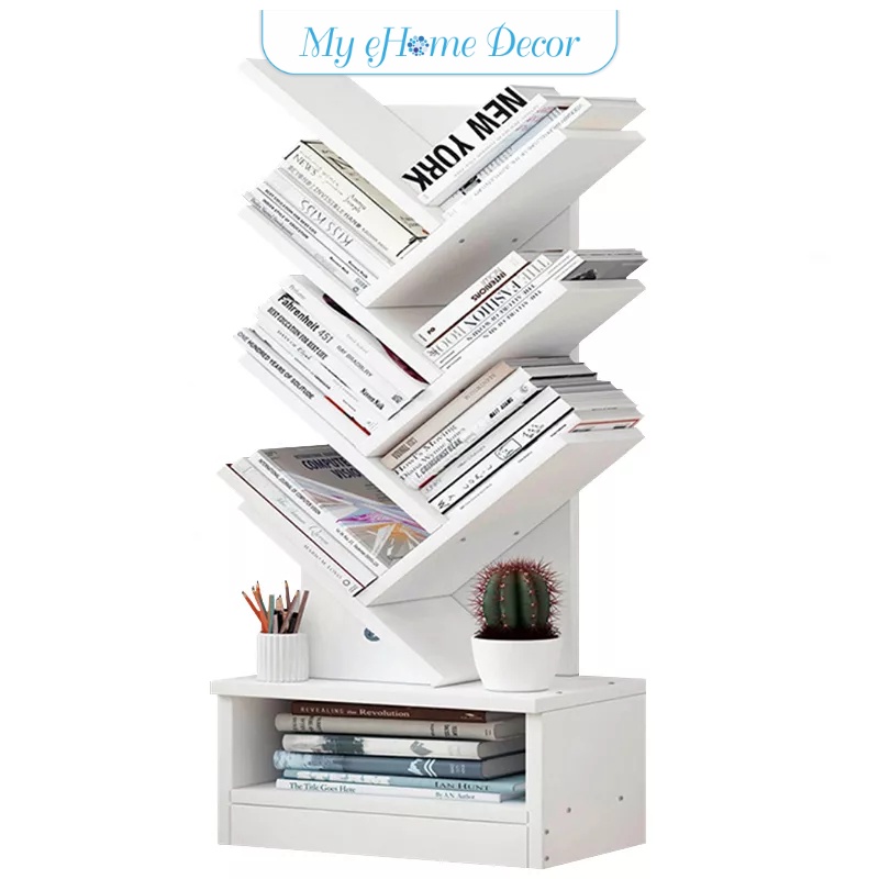 Bookshelf simple floor shelf creative tree bookcase simple shelf ...