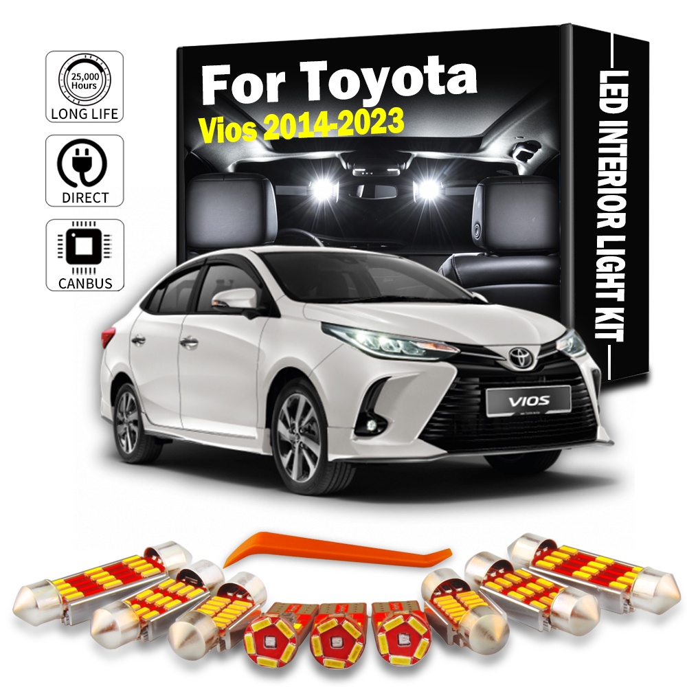 8Pcs Interior LED For Toyota Vios 2014 2015 2016 2017 2018 2019-2023 ...
