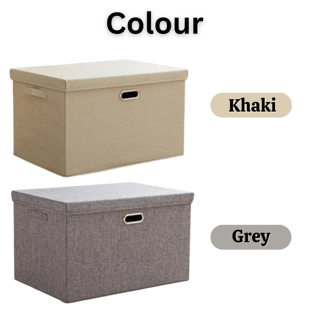 Foldable Storage Box with Removable Cover Organizer Box Kotak Simpan ...