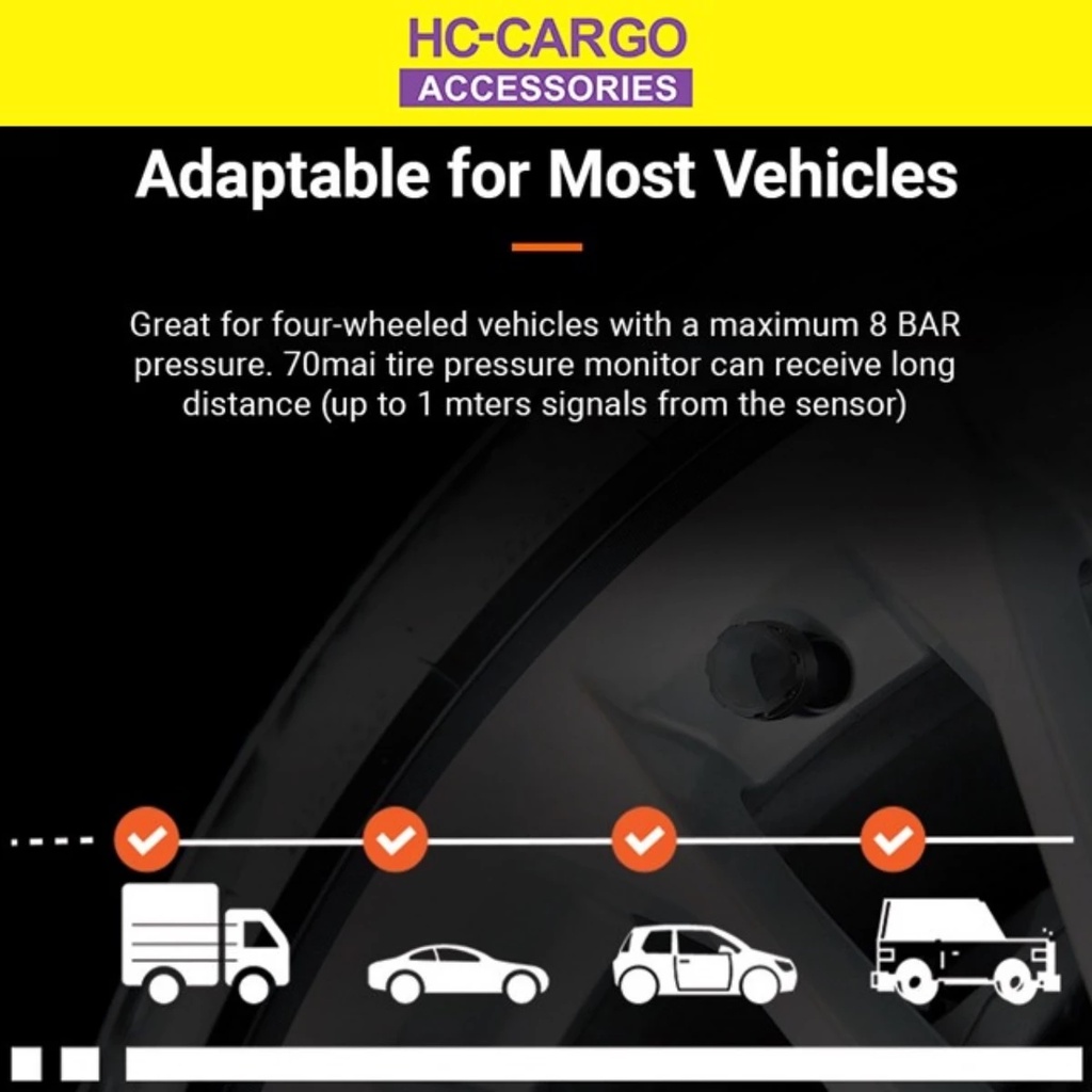 HC Cargo TPMS Bluetooth 4.0 Universal Tyre Pressure Monitoring System ...