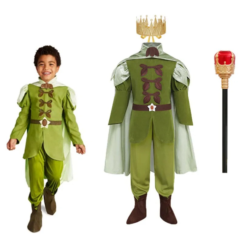 New Halloween Boys Peter Pan Cosplay Costume Child Frog Prince Naveen ...