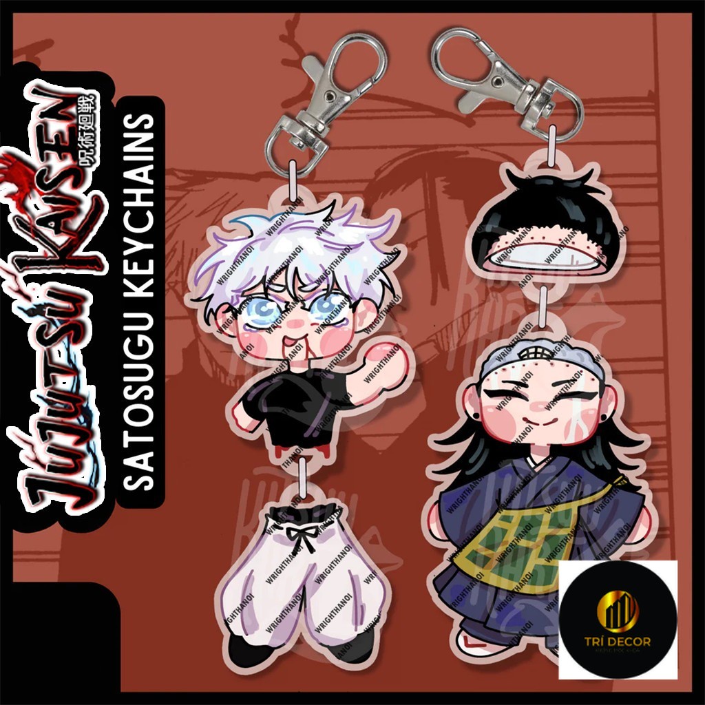 Gojo Geto Suguru head cut in half Anime Jujutsu kaisen keychain ...