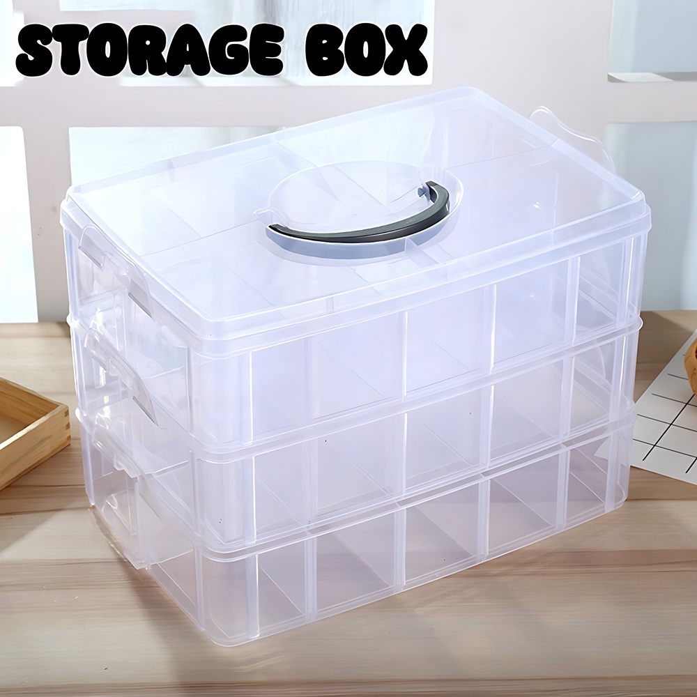 Three Removable Transparent Plastic Storage Box Jewelry Box Storage ...