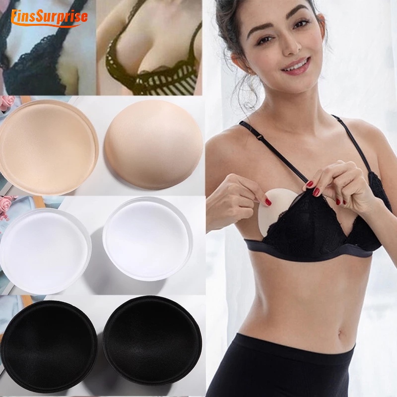 [Surprise] Round Soft Bra Inserts Pads Removable Sponge Bra Pads Women Breast Push Up Enhancer ...