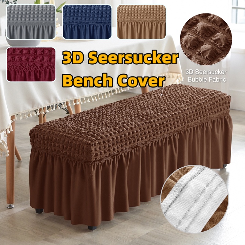 Elastic Dust Bench Cover 3D Spandex Seersucker Bench Seat Slipcover ...