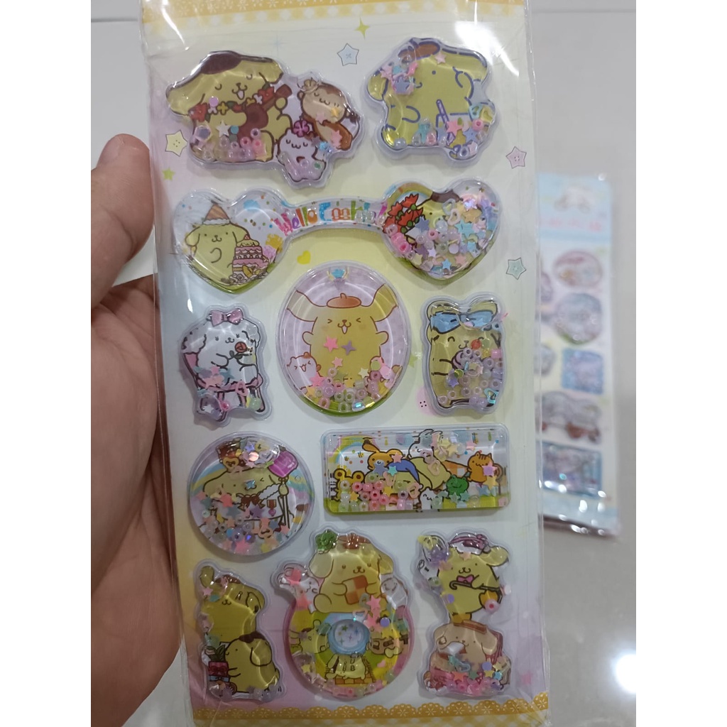 Gg STICKER 3D WATER GLITTER CHARACTER 1 ASSEMBLY BOARD 9 - 12 PCS CUTE ...