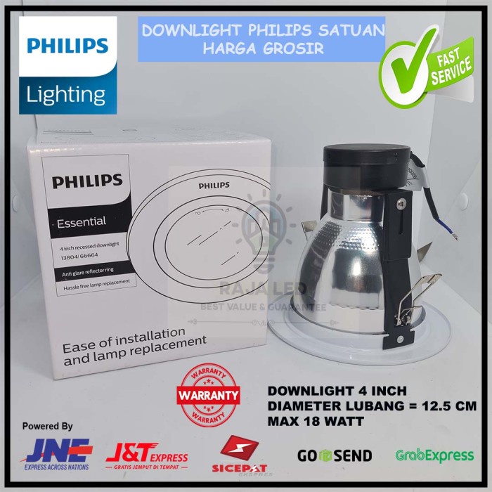 Fitting PHILIPS DOWNLIGHT 66664 Recessed White Lamp House 4 INCH ...
