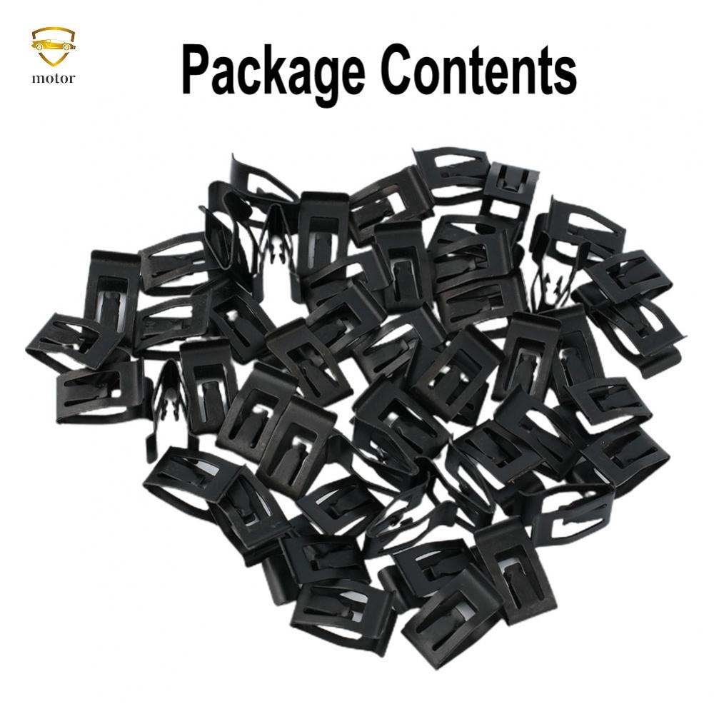 MOTORLAND~Clips 50pcs Accessories Automotive Black Interior Metal Parts ...