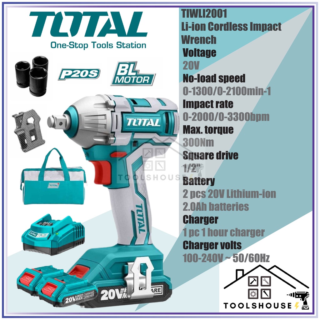 Total TIWLI2001 Li-ion Cordless Impact Wrench 无綫冲击扳手 20V | Shopee Malaysia