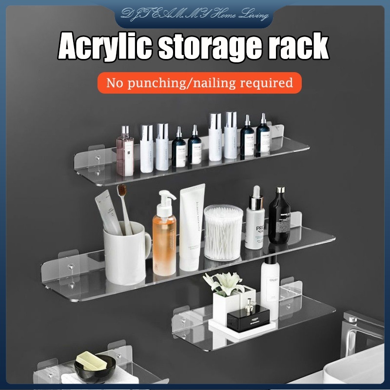 3 Sizes Clear Acrylic Shelf Living Room Display Organizers Shelves No ...