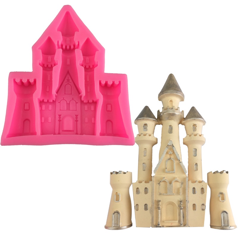 3D Princess Castle Shape Silicone Molds DIY Fondant Dessert Chocolate ...