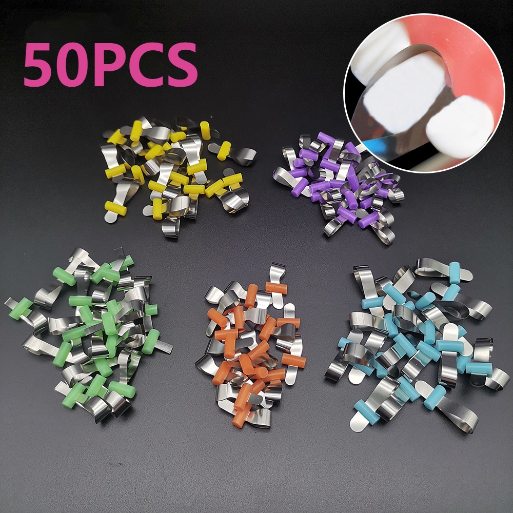 50PCS Dental Twin Anterior Matrices Dental Sectional Contoured Metal ...