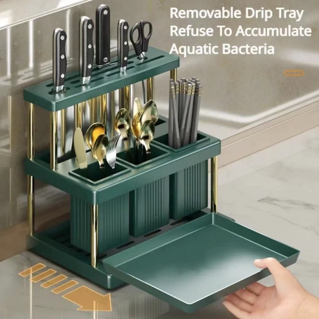 PSB_ Kitchen Rack Cutlery Drainer Holder Rak Pisau Rak Dapur Holder Rak ...