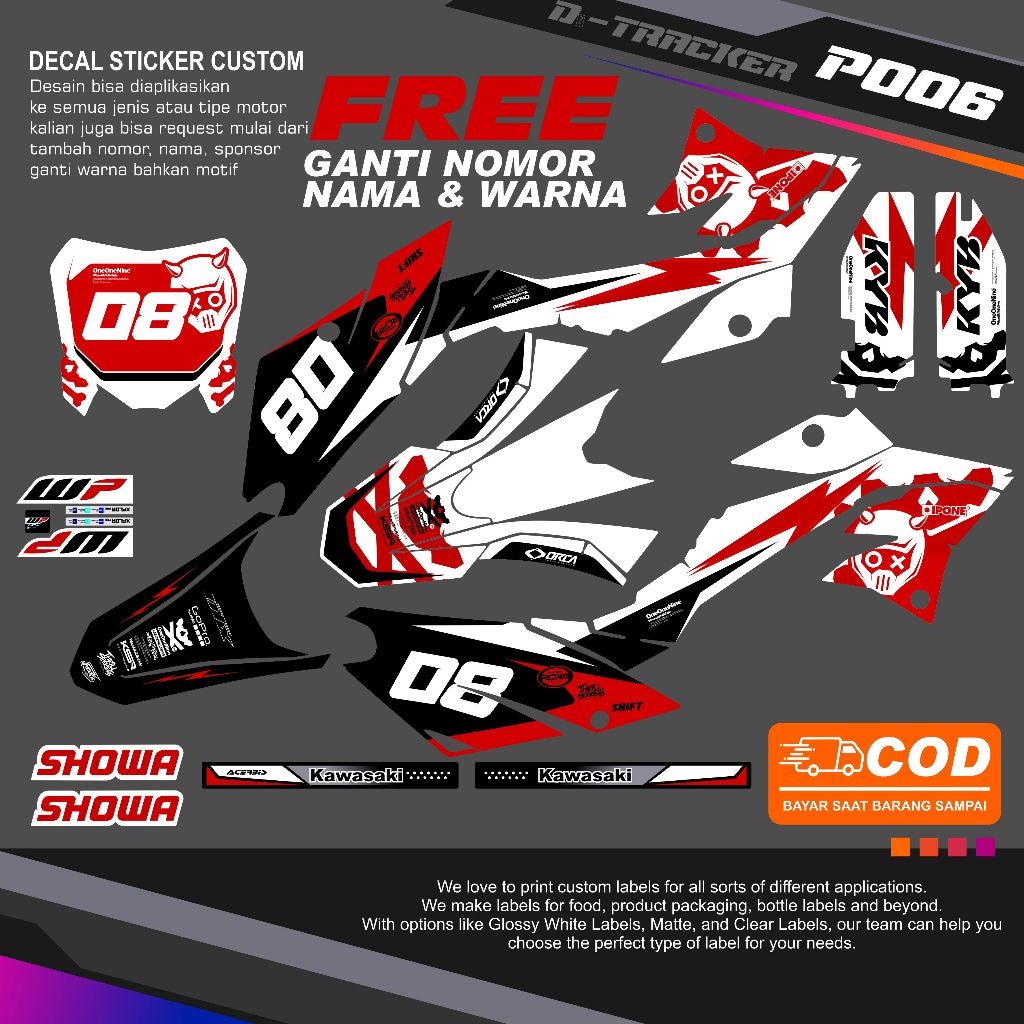 Decal Dtracker Decal D-tracker Decal KLX BF Decal Gordon Sticker ...