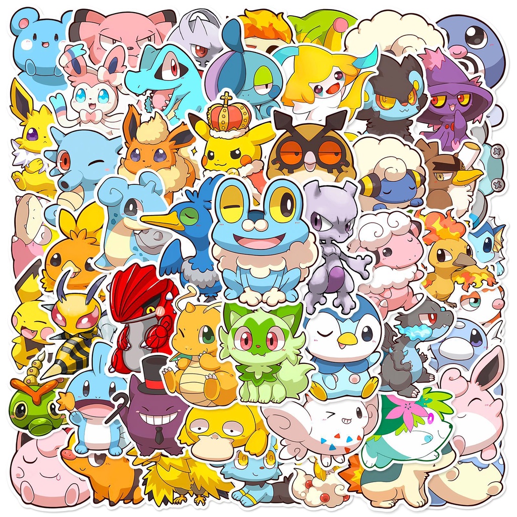 POKEMON 50 pcs Waterproof Non Repeating Stickers Pack | Shopee Malaysia