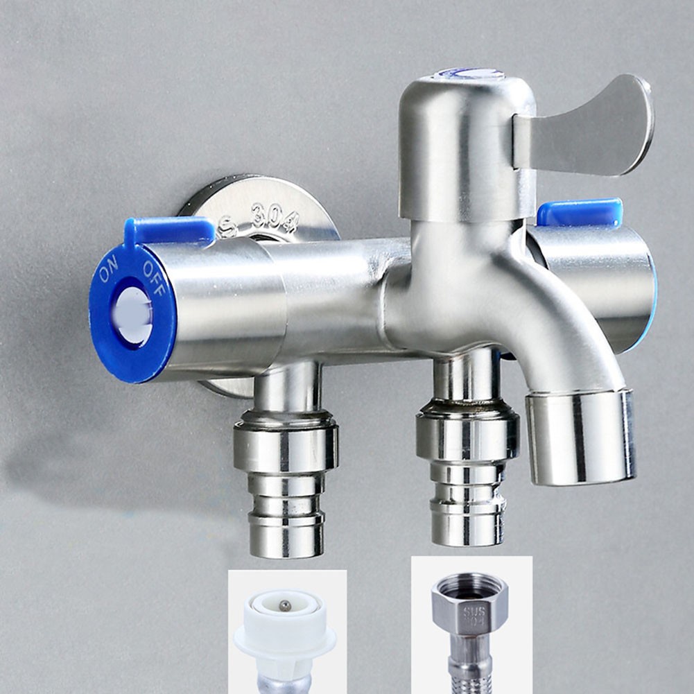 [Heaven] useful Stainless Steel Three Way Tap Sink Faucet Washing ...