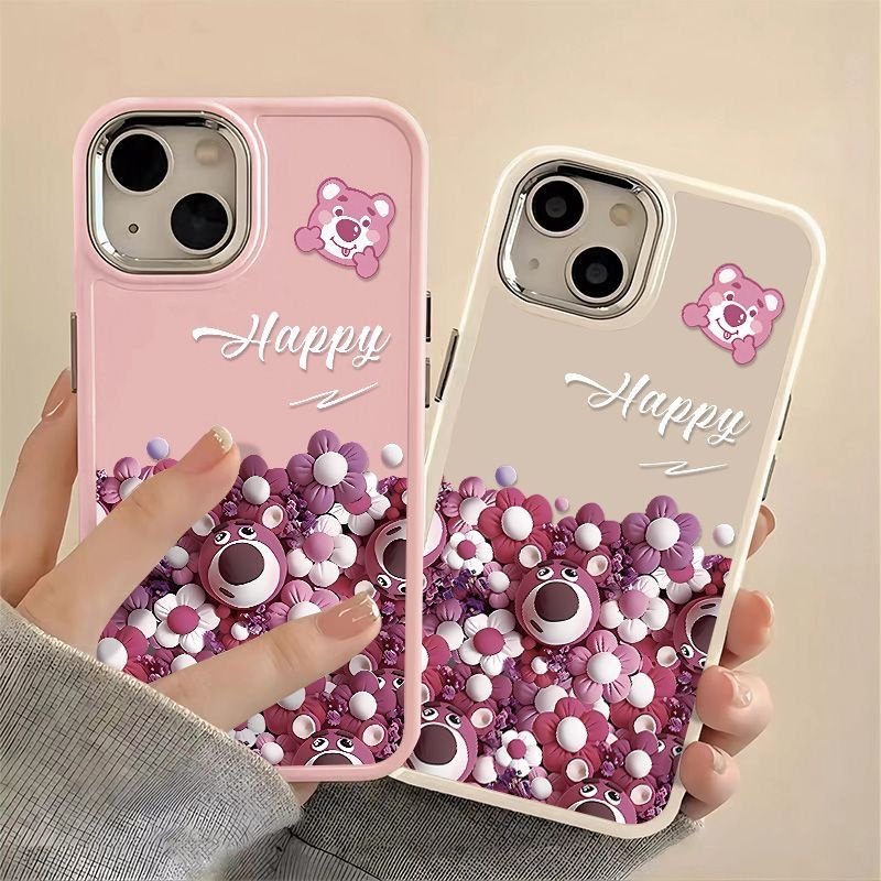 Cartoon Strawberry Bear Lotso Silicone Phone Case Compatible for iPhone ...