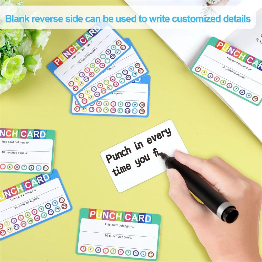 50Pcs Good Habits Develop Punch Cards Record Children's Behavior Reward ...