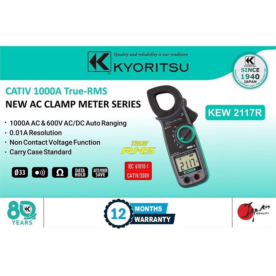 Kyoritsu KEW 2117R True RMS 1000A Digital Clamp Meters | Shopee Malaysia