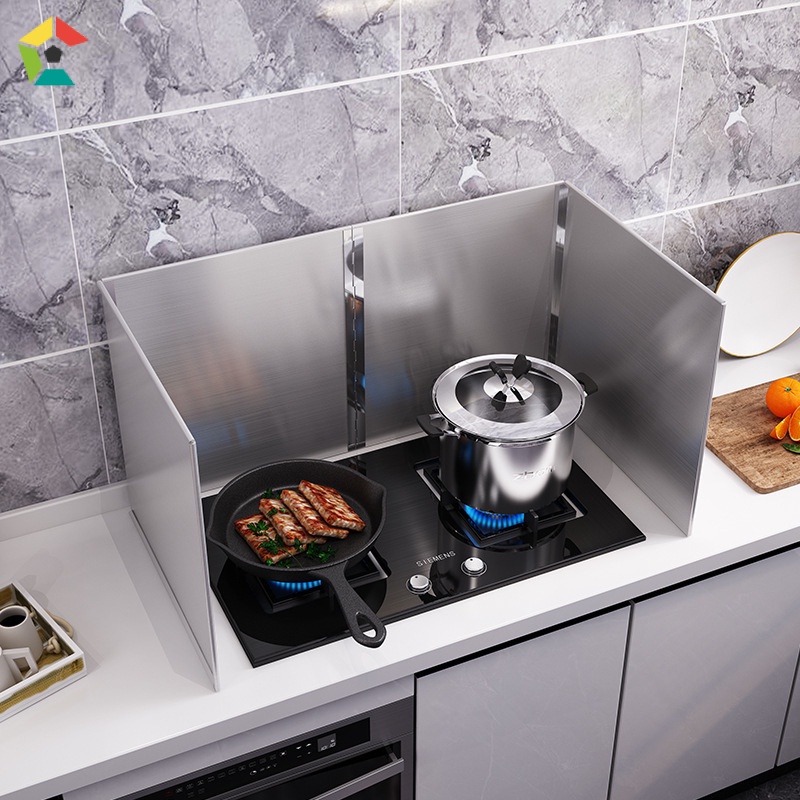 Kitchen Gas Stove Oil Splash Guard Stainless Steel Heat Insulation Anti ...