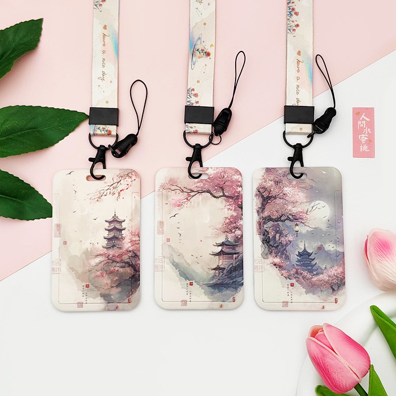 Chinese Style Student Card Holder Beautiful Anti Lost Lanyard Bus and ...
