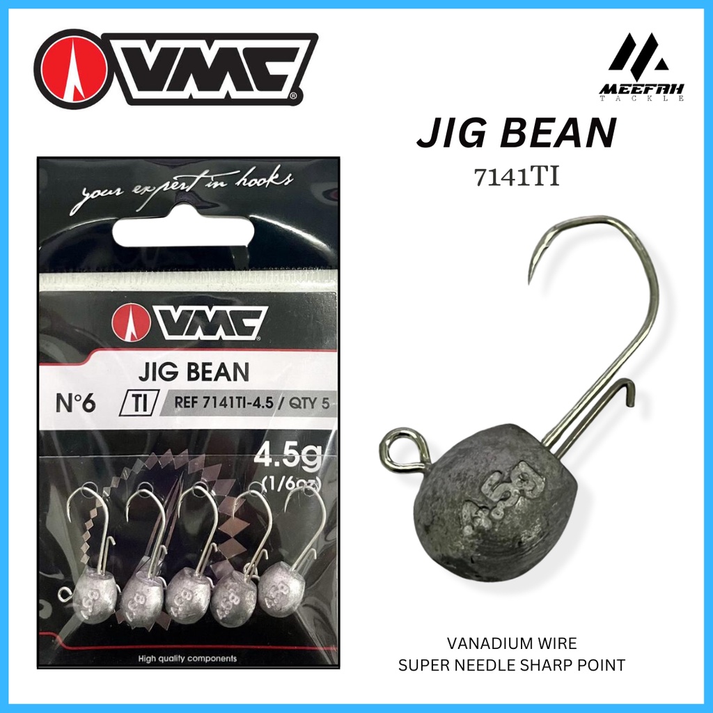 VMC Jig Bean V 7141 TI 2.5g 3.5g 4.5g - Jig Head Fishing Hook Mata Kail ...