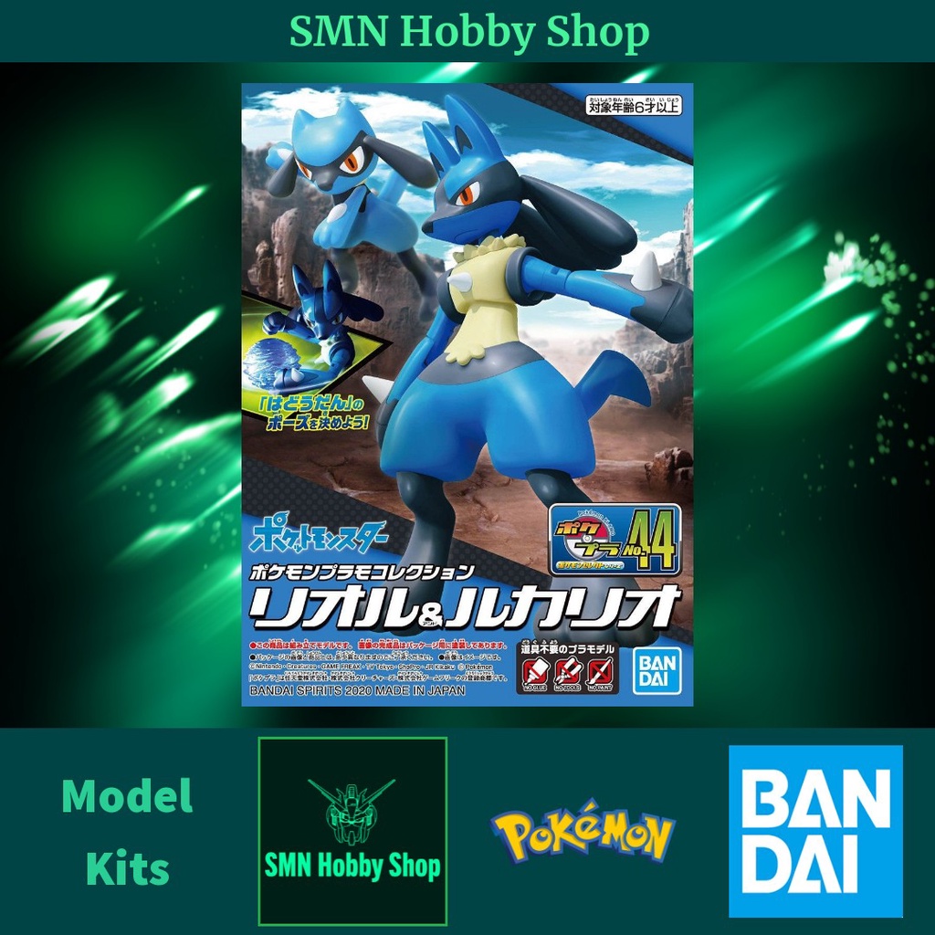 PLAMO Select Series Poke-Pla Riolu & Lucario 44 Toys Plastic Model Kit ...