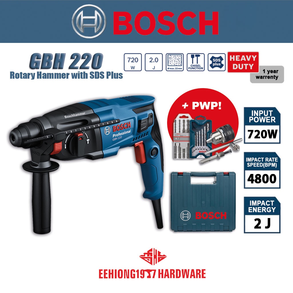 Bosch Gbh 220 Professional Rotary Hammer With Sds Plus Smaller