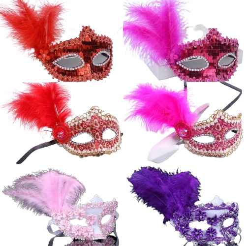 [Feather Series Mask] Feather Flowers Mask Sexy Venice Cosplay Mask ...